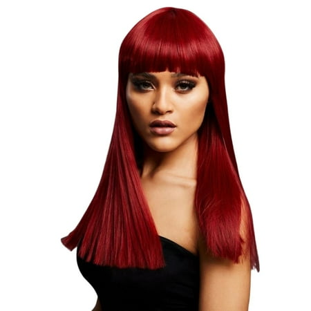 Fever Collection Alexia Ruby Red Long Blunt Cut With Fringe Wig Heat ...