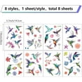 8Pcs 8 Styles Rectangle Plastic Window Stickers Waterproof 3D Laser ...