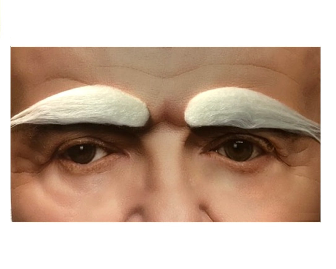 Pure White Santa Claus Eyebrows 3M Self Adhesive Facial Hair Mens ...