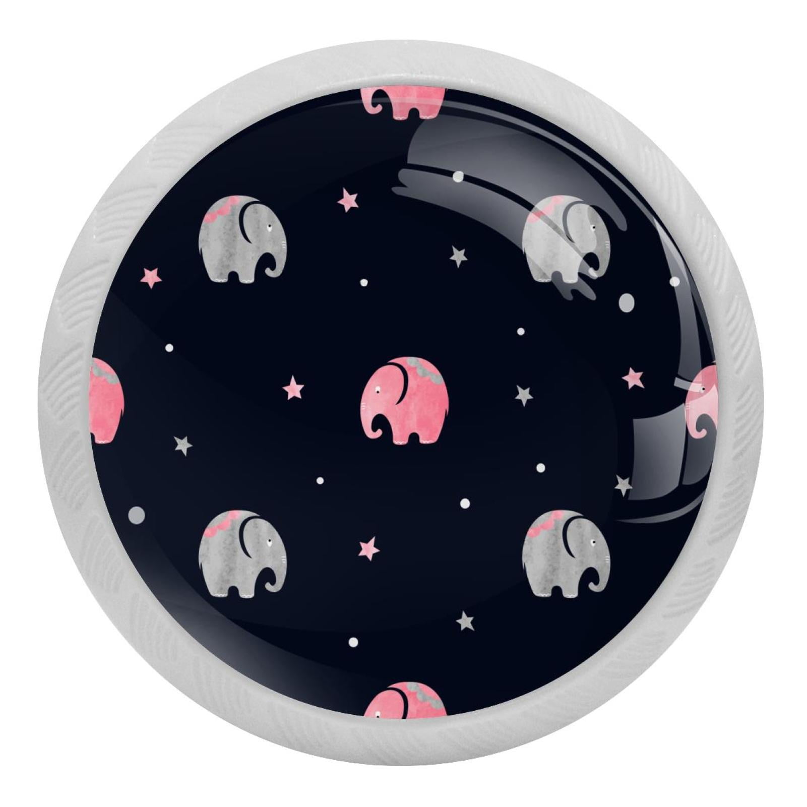 4PCS Round Elephant Cabinet Fluorescence Knob Glowing in the Dark ...