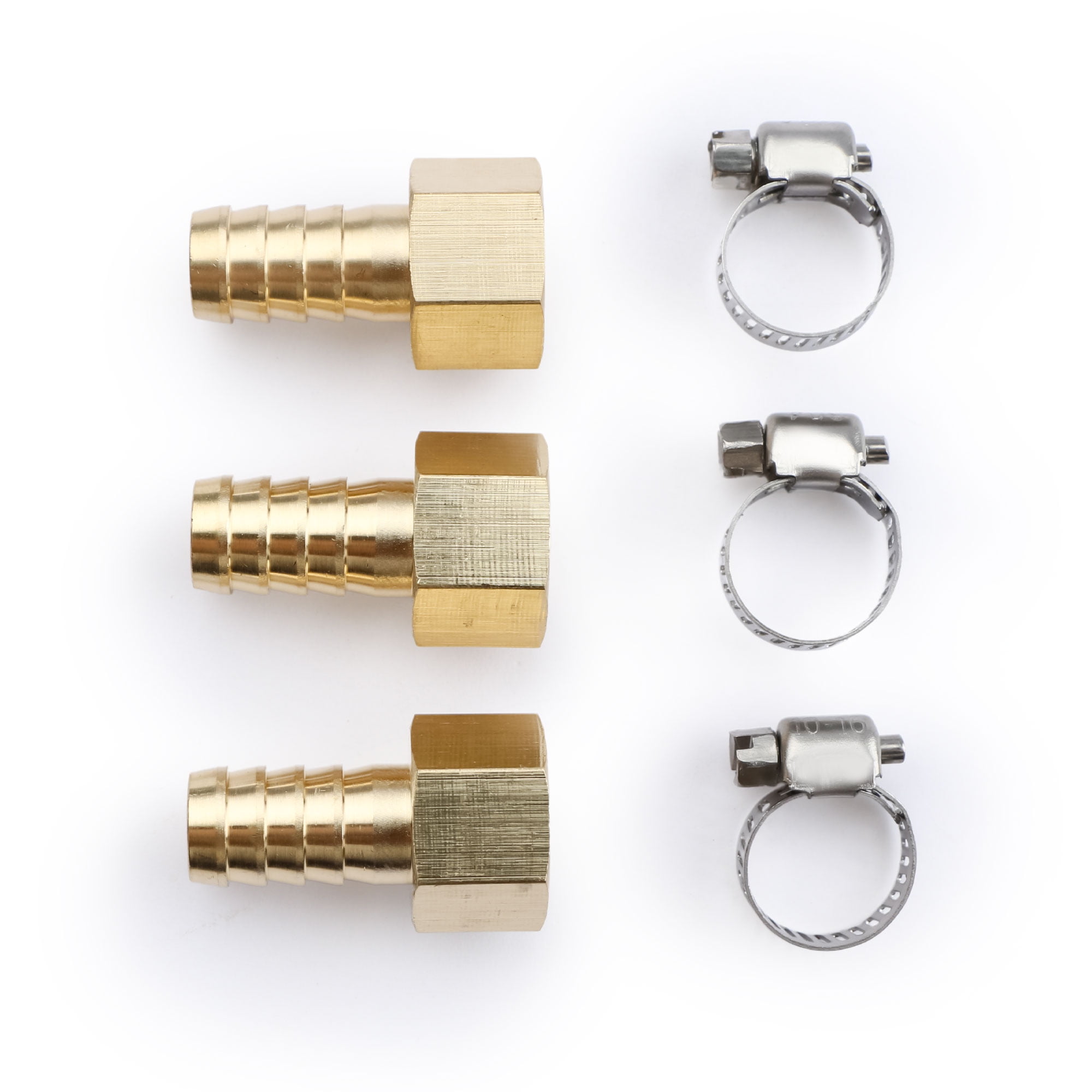 U.S. Solid 3pcs Brass Hose Fittings, Adapters, 1/2" Barb To 3/8" NPT ...