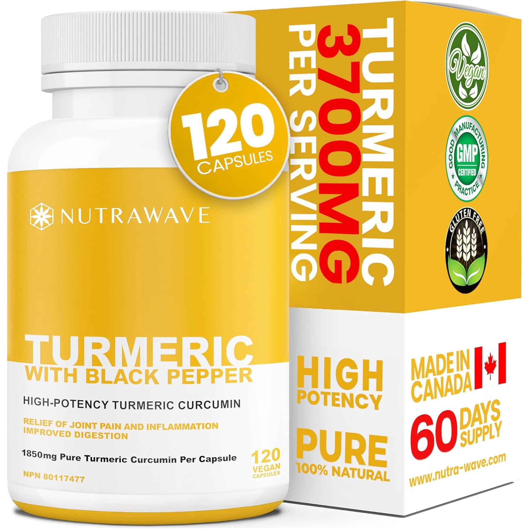 Click here for Nutrawave Turmeric Curcumin + Black Pepper 3700 Mg... prices