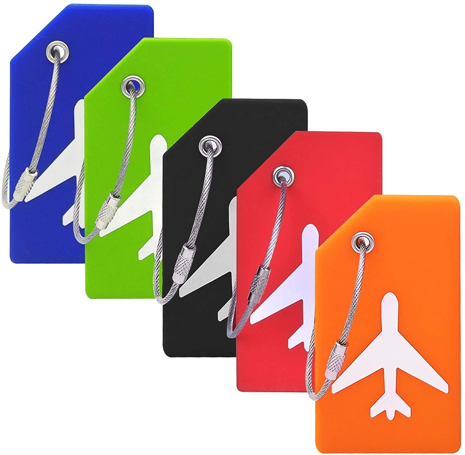 "5Pack Silicone Luggage Tag with Name ID Card Perfect to Quickly Spot ...