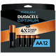 Duracell Optimum AA Battery with 4X POWER BOOST™, 12 Pack Resealable ...