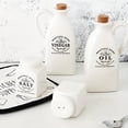 4Pcs Ceramic Oil Vinegar & Salt Pepper Shaker Set, Country Style ...