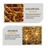 1 Pack Golden Shredded Paper Gift Box Shredded Tissue Paper Shiny ...
