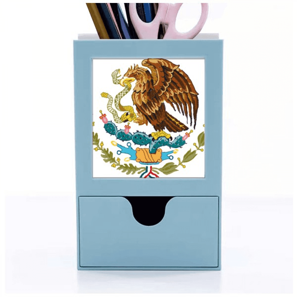 Mexico National Emblem Country Desk Supplies Organizer Pen Holder Card ...