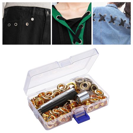 Leather Grommet Kit, 100 Sets Metal Grommets Eyelets with Install Tool ...