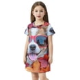 BZSMCE Short Sleeve dress Dress Casual Cotton Dresses-Dog Head Maple ...