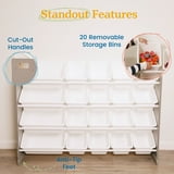 ECR4Kids 4-Tier Organizer with 20 Removable Plastic Bins, 4x5, Toy ...
