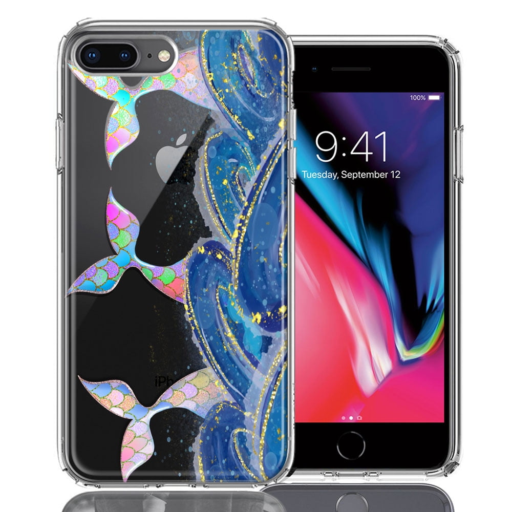 MUNDAZE Apple iPhone 7/8 Plus Rainbow Mermaid Tails Scales Ocean Waves ...