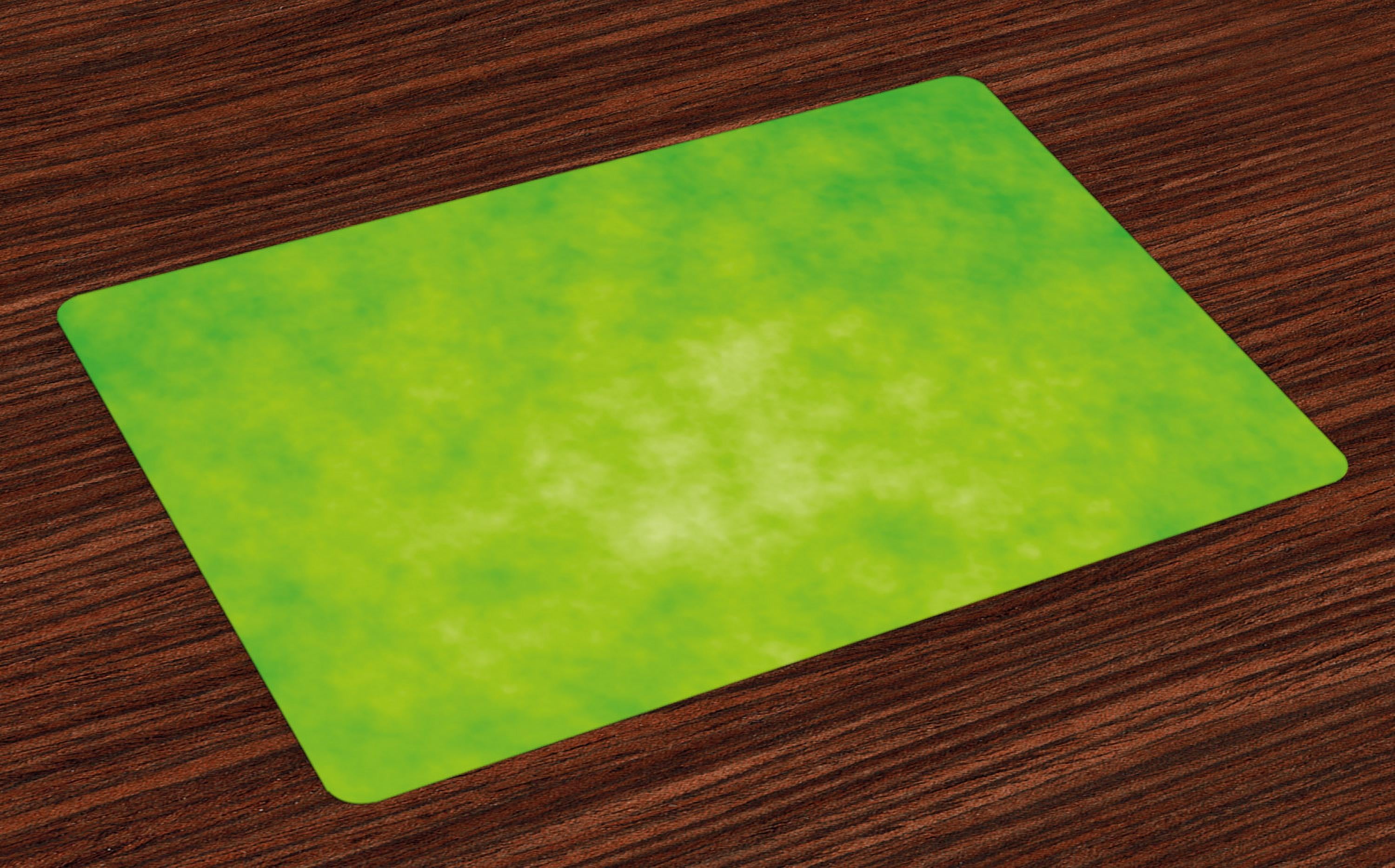 Ambesonne Lime Green Place Mats Set of 4, Cloudy Color Shade, Standard ...