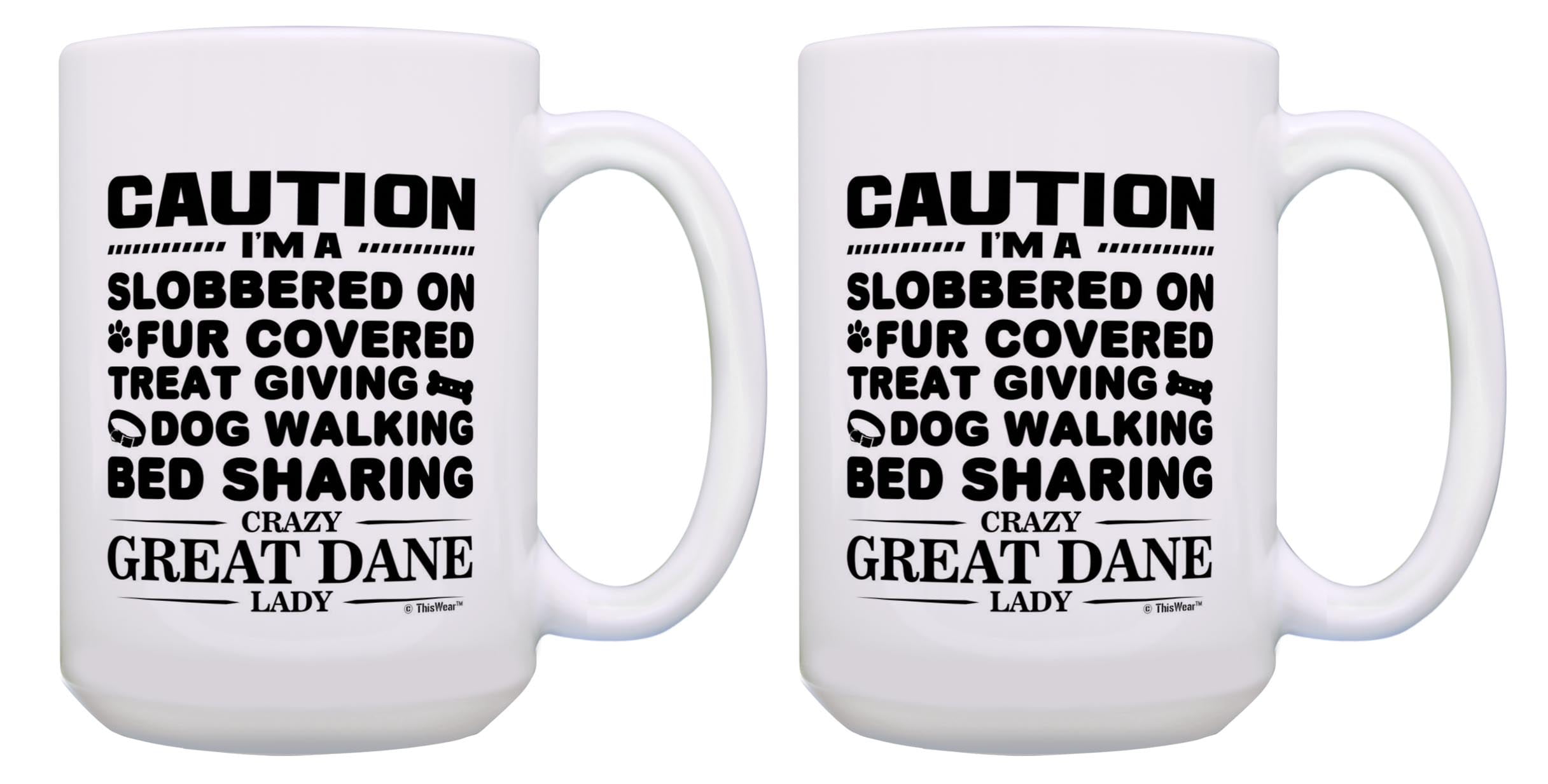 ThisWear Great Dane Mug Set Crazy Great Dane Lady Set Great Dane Gift 2 ...
