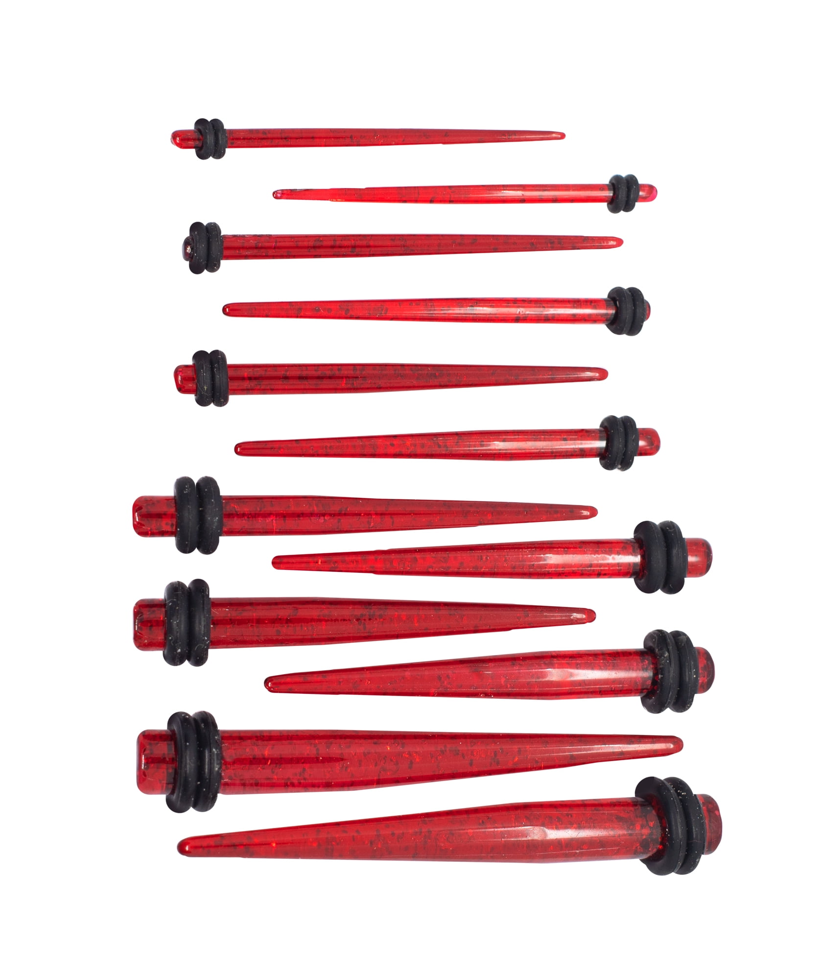 Pierce2GO 12 Piece Set of RED Acrylic Tapers Set - Walmart.com