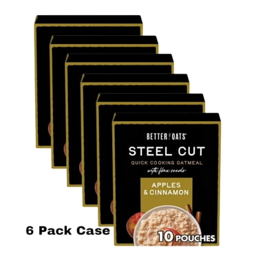 Better Oats Maple and Brown Sugar Steel Cut Oatmeal Packets with Flax ...