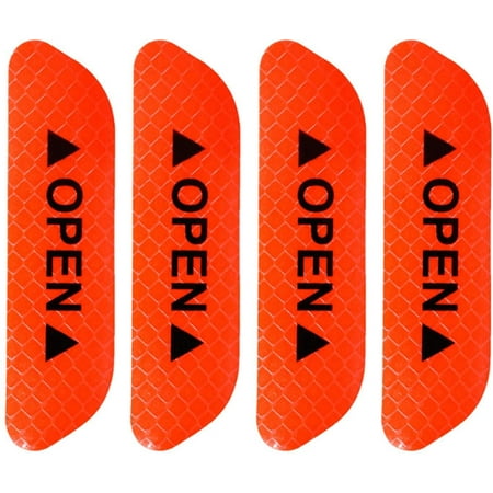 4PCS/Set Car Door Stickers Universal Safety Warning Open Reflective ...