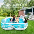 JHUNSWEN Large Inflatable Pool with Seat and Backrest, Backyard Family ...