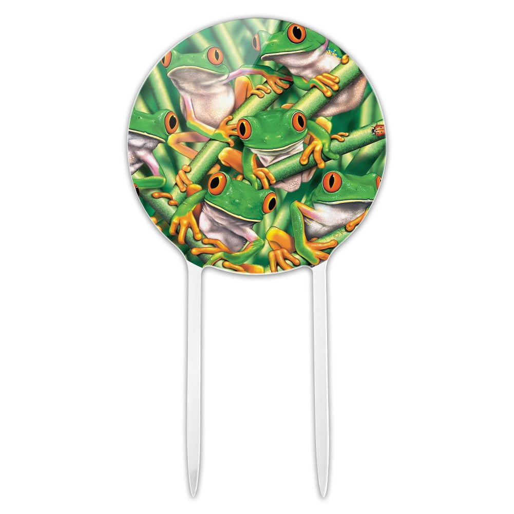 Acrylic Red Eyed Tropical Rainforest Frogs Cake Topper Party Decoration ...
