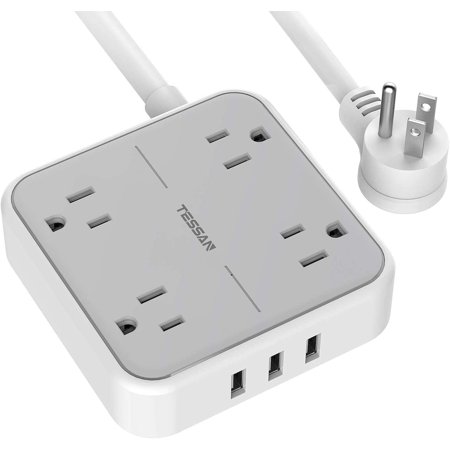 Flat plug power board-USB power board and 4 wide spacing socket charger ...