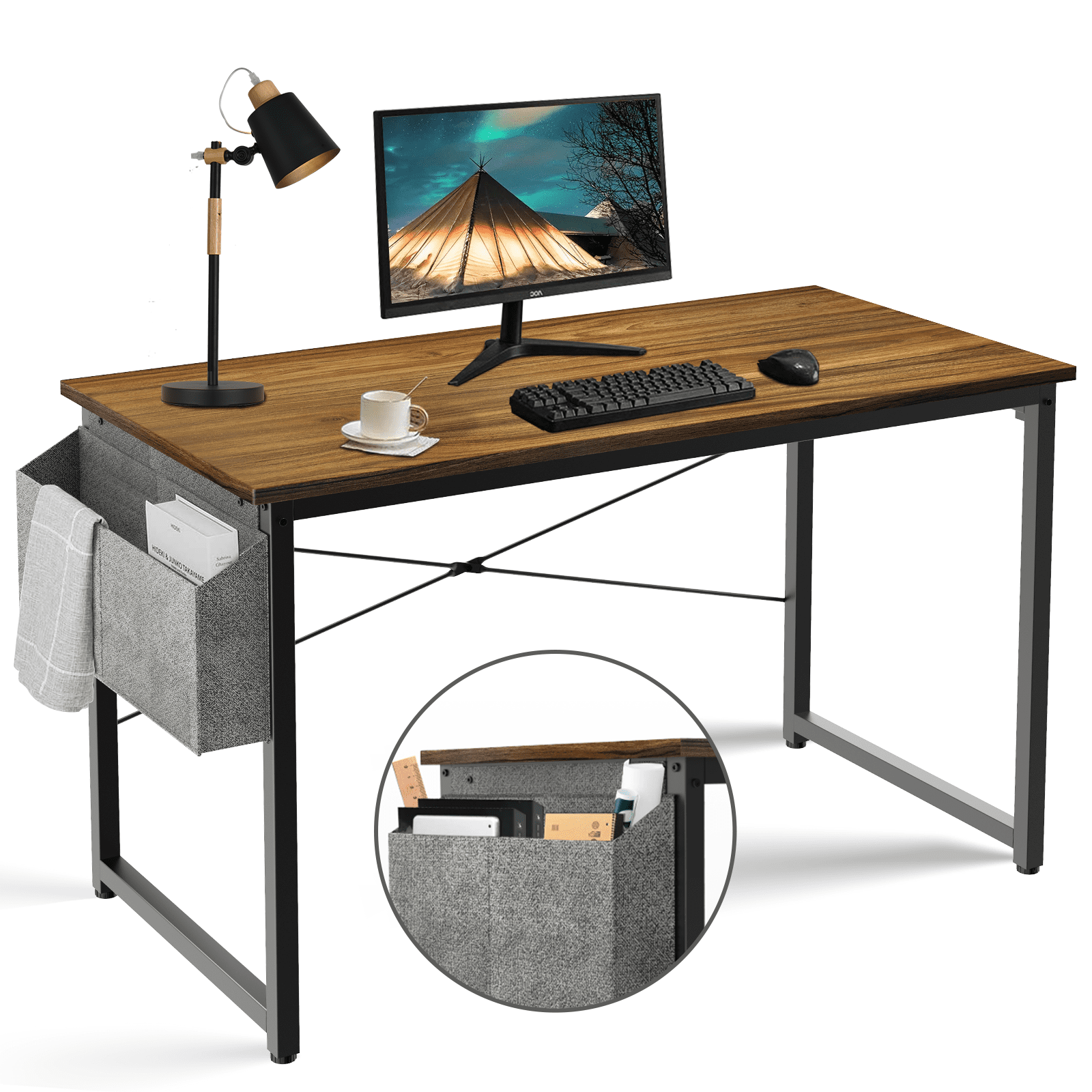 Buy Sturdy Brown Computer Desk for Home Office at Ubuy Philippines