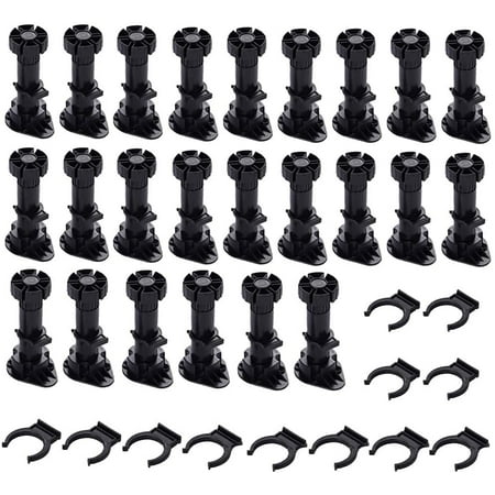 24 Pieces Plastic Cabinet Legs, Cabinet Feet, Adjustable Furniture Feet ...