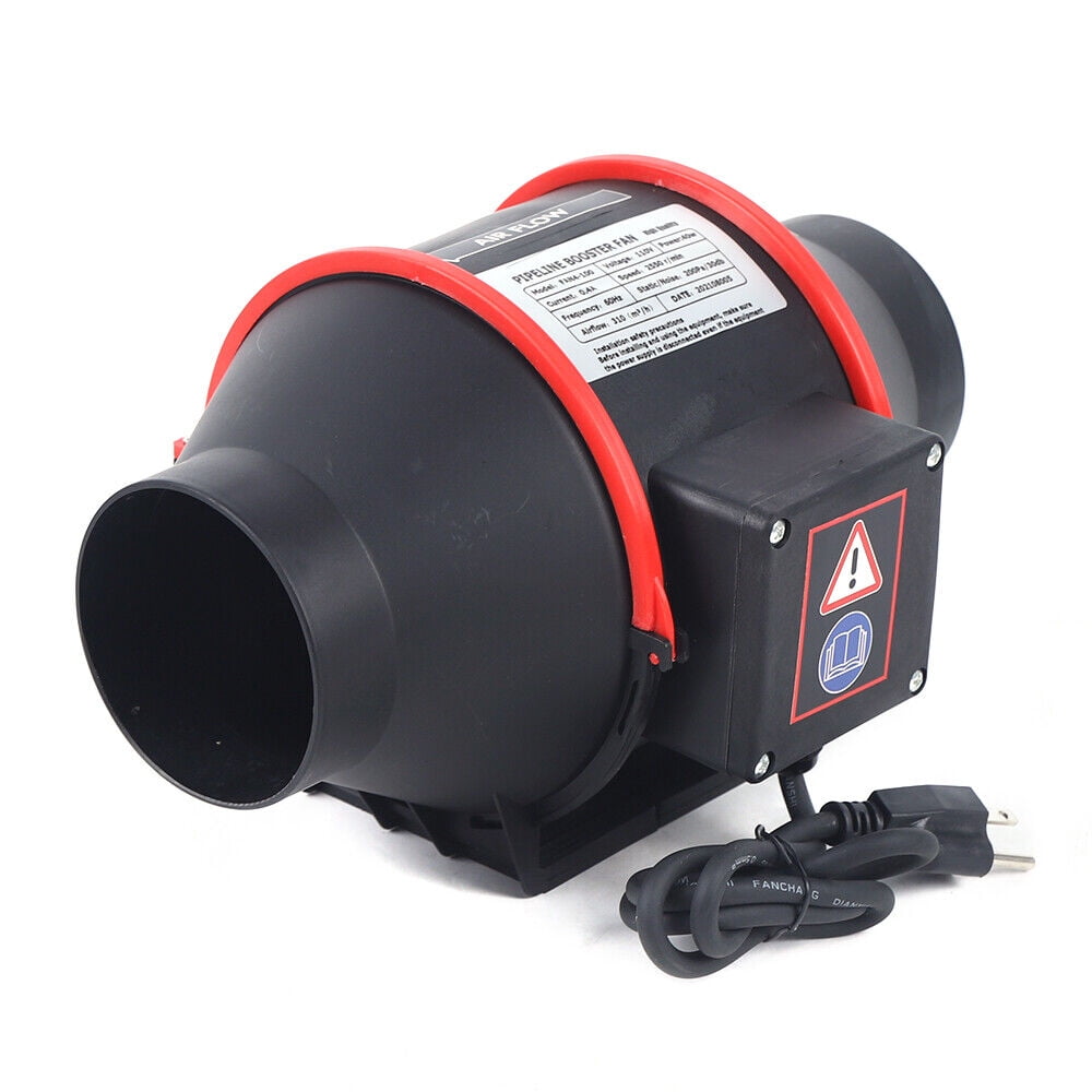 4'' 310 CFM Silent Exhaust Inline Duct Fan Ventilation Blower Fan Air ...