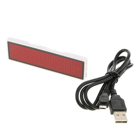 Programmable LED Badge Digital Scrolling Message Name Tag Display ...