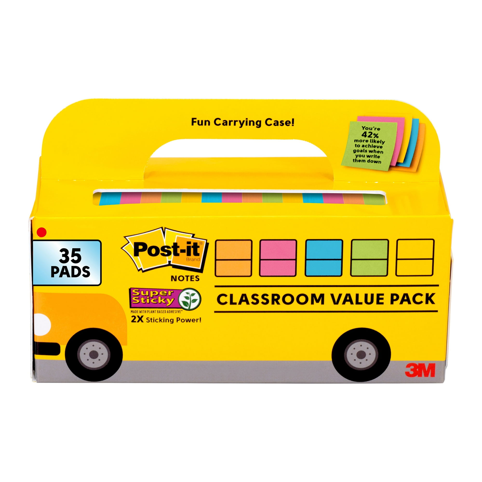 Post-it Super Sticky Notes, Bus Cabinet Pack, Assorted Bright Colors ...