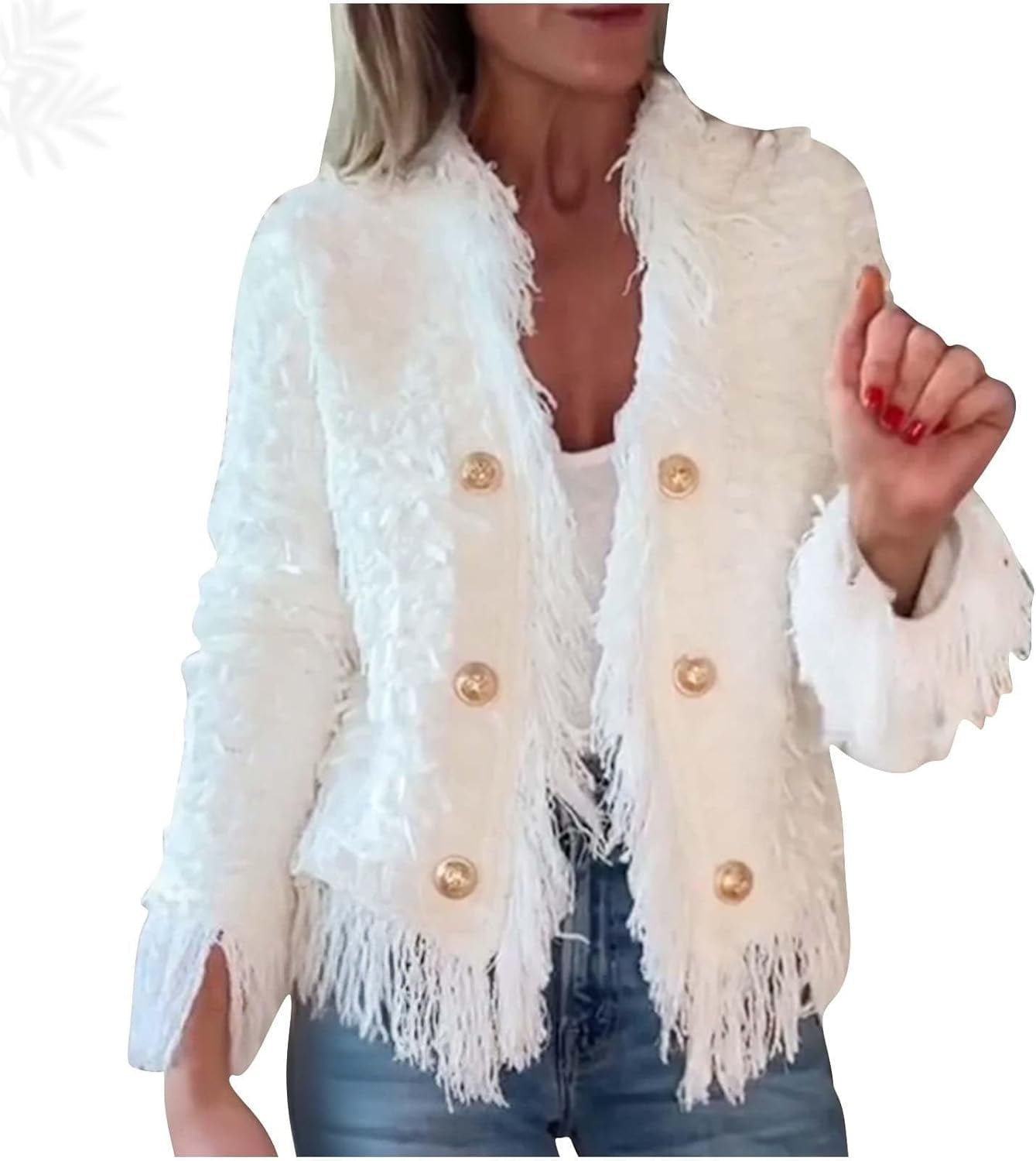 Women's Fashion Fringe Cardigan Jacket, Dressy Tassel Jackets Open ...