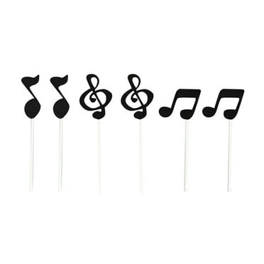 Music Notes Birthday Cake Topper 3PCS Musical Notes Acrylic Cupcake ...
