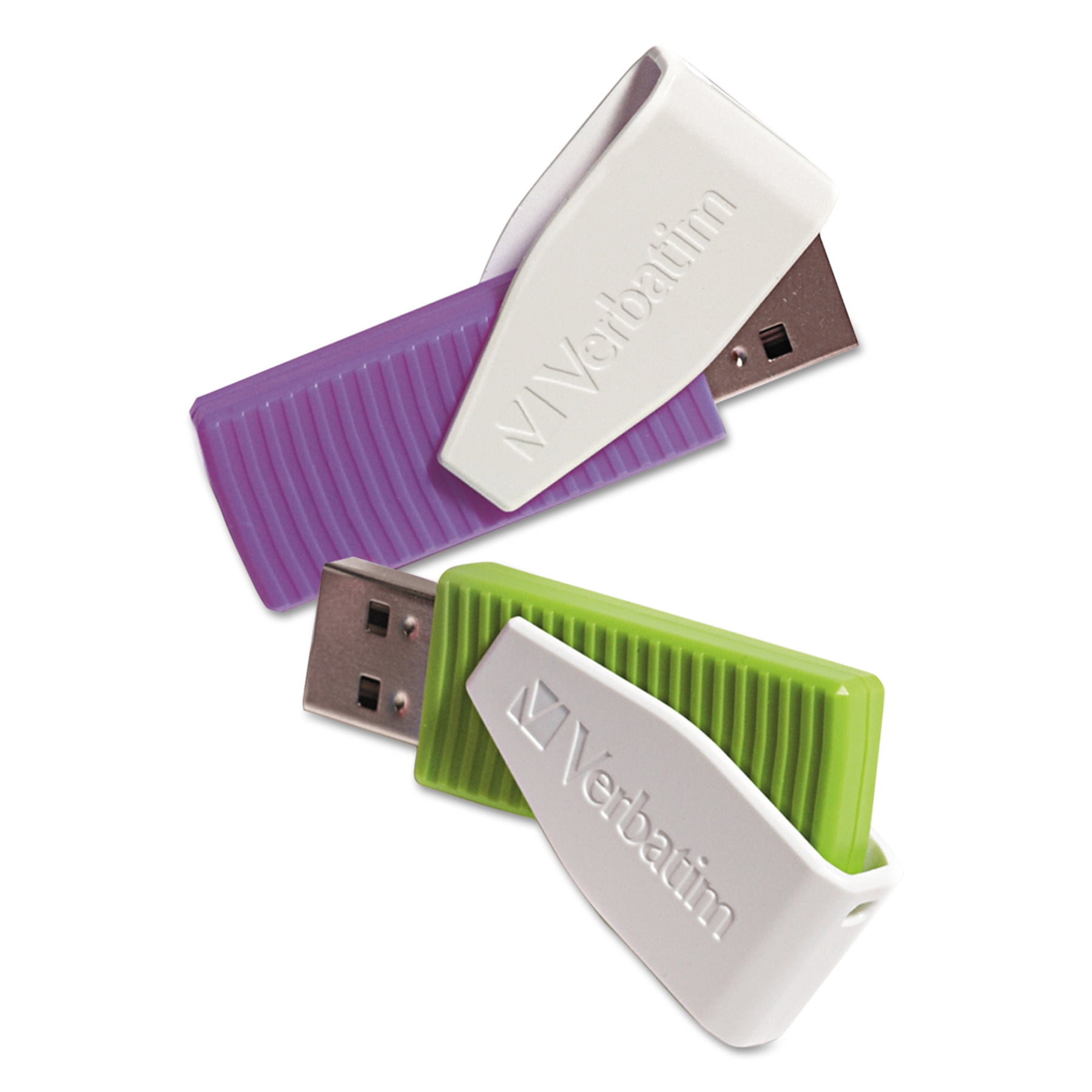 Verbatim 16GB Swivel USB Flash Drive (2 Pack) (Green, Violet) - Walmart.com