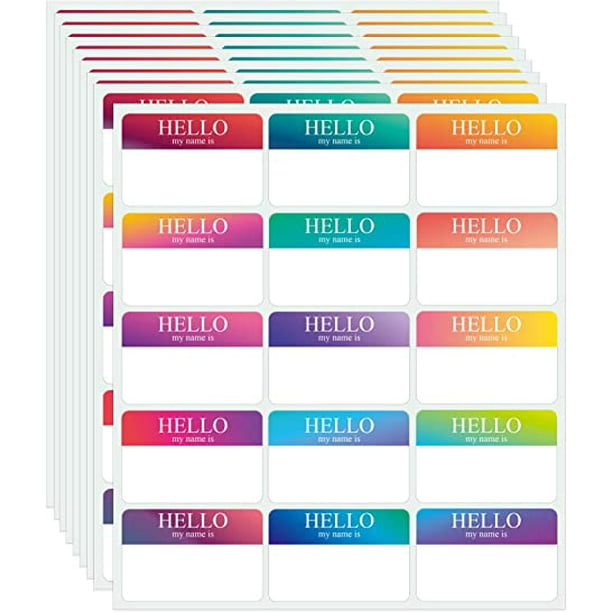 360 Pcs Name Tags Rainbow Sticker, Hello My Name is Stickers 15 Colo ...