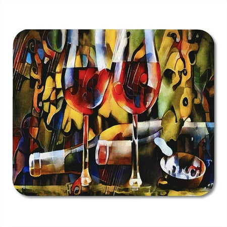 JSDART Wine Themes in The of Cubism Bottles Glasses and Grapes Table ...