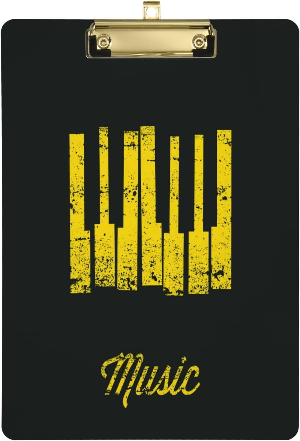 FMSHPON Music Note Piano Keyboard Vintage Black Yellow Clipboard ...