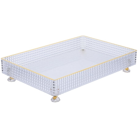 Household Rectangular Fruit Plate with Gold Trim Fruit Desserts Serving ...