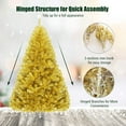 DORTALA Gold Christmas Tree 6 FT, Artificial Unlit Xmas Tree with 1036 ...