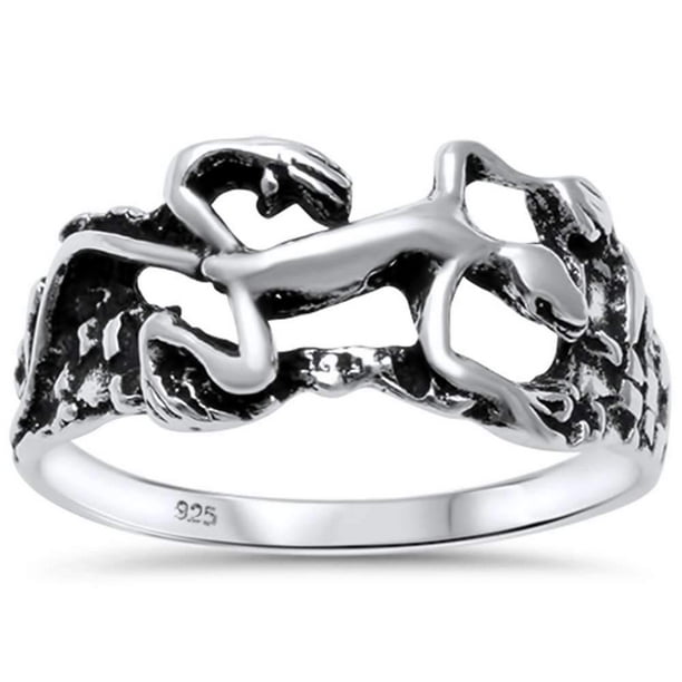 925 Sterling Silver Geico lizard Ring Size 10 - Walmart.com