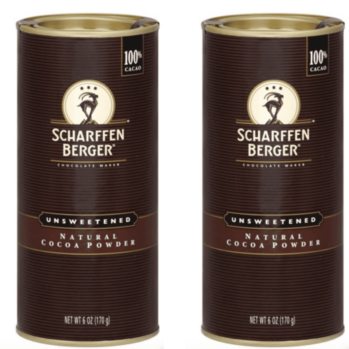 Scharffen Berger Natural Unsweetened Cocoa Powder, 6-Ounce Canisters ...