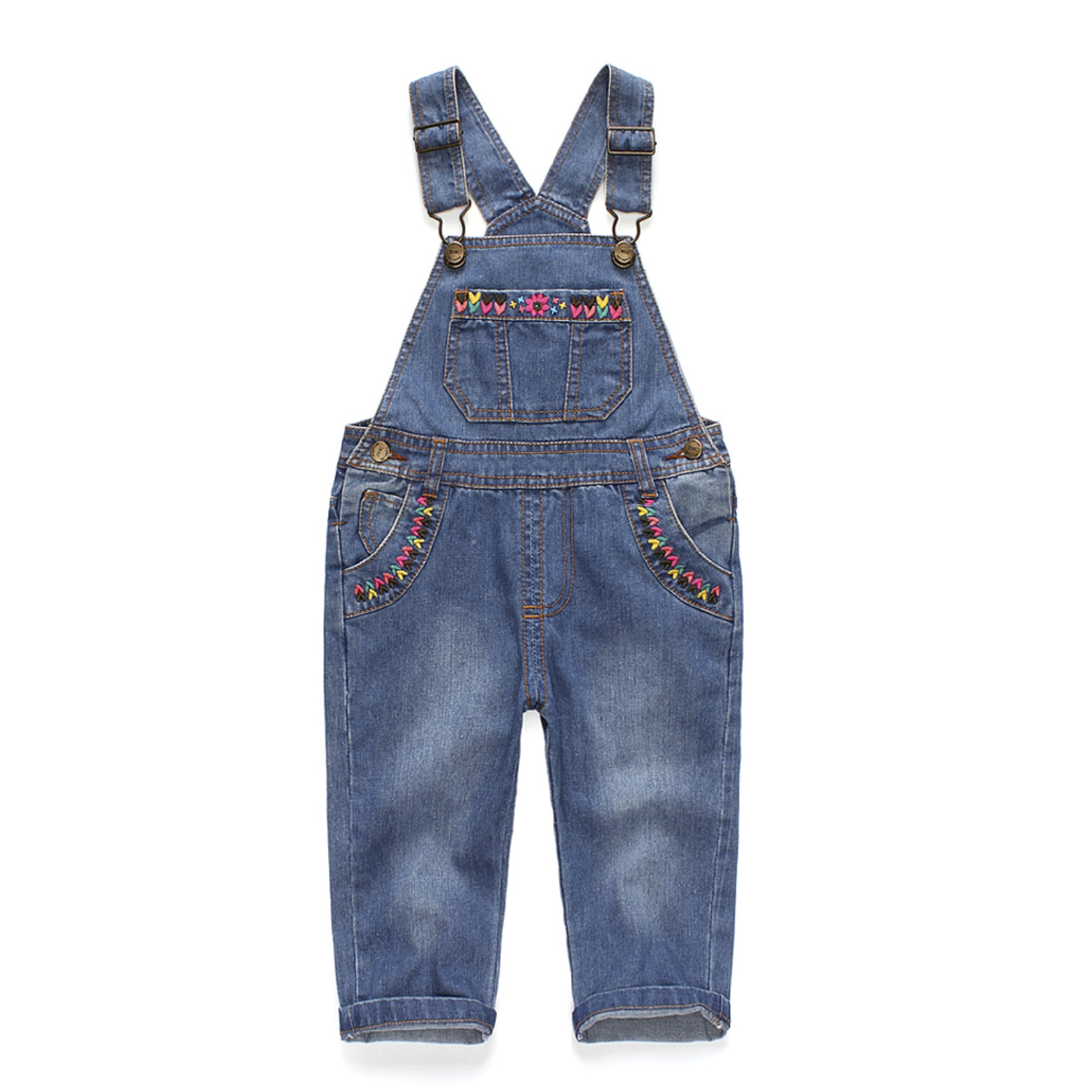 KIDSCOOL SPACE Baby & Little Girls Denim Overalls,Jean Workwear,Light ...
