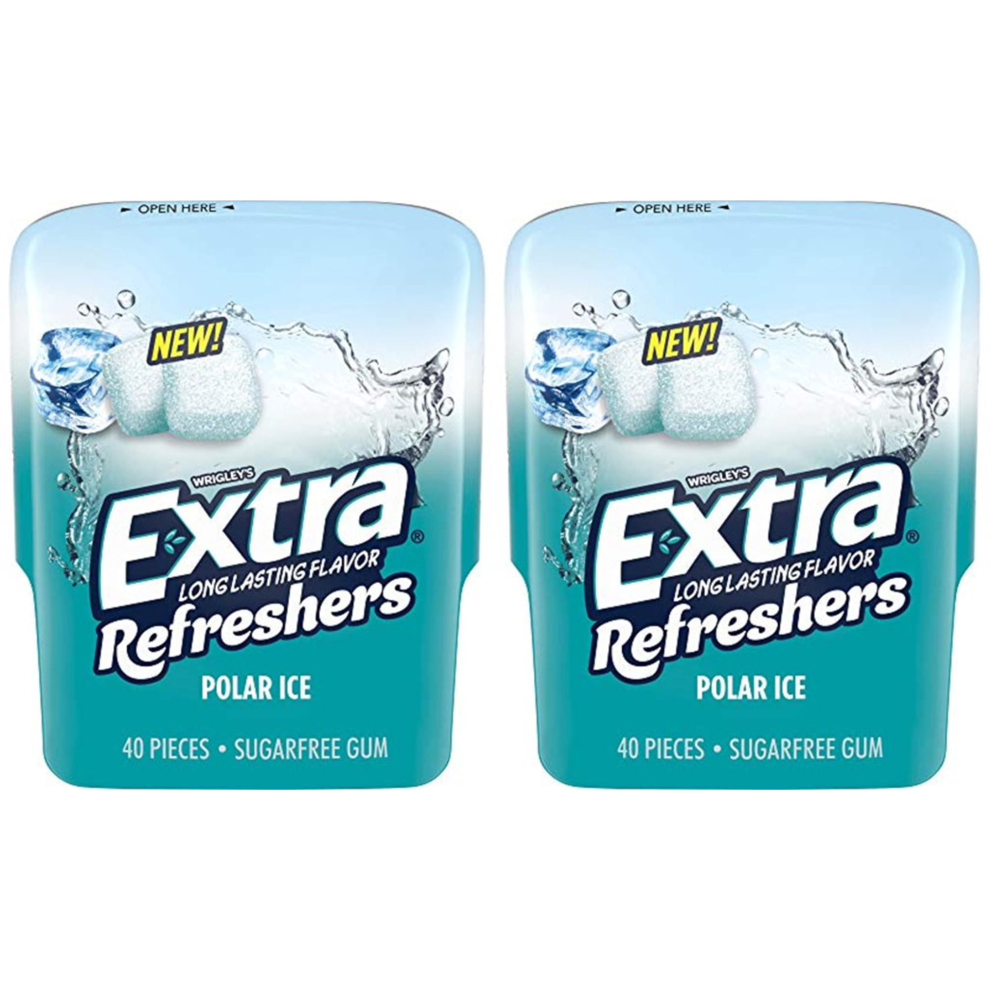 EXTRA Refreshers Polar Ice Chewing Gum, 40 Pieces Each (Pack of 2 ...