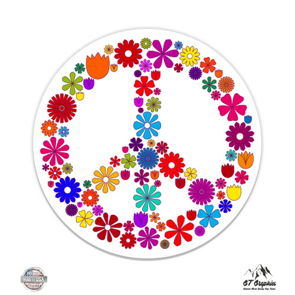 Peace Sign Cute - 3" Vinyl Sticker - For Car Laptop I-Pad Phone Helmet ...