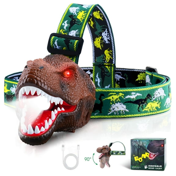 Upgraded Rechargeable Dinosaur Headlamp for Kids, Led Flashlight for ...