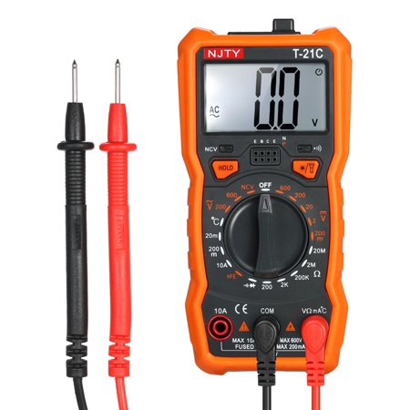 NJTY Mini Digital Multimeter 1999 Counts Multi-functional Non Contact ...