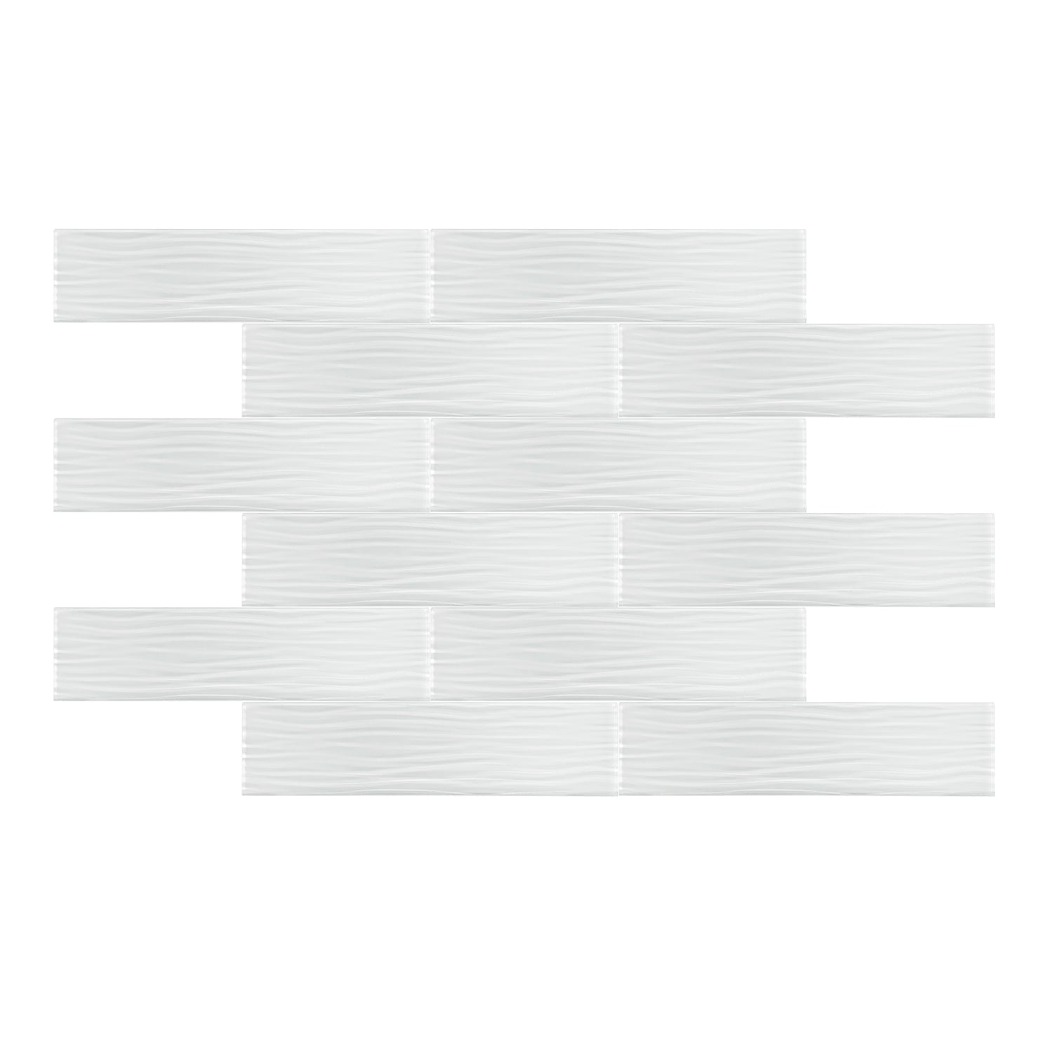 3 X 12 White Pacific Waves Glass Subway Tile - Walmart.com
