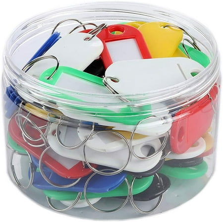 Lepai 50 Pcs Key Tags with Labels Window Split Ring, Keychain ID Name ...