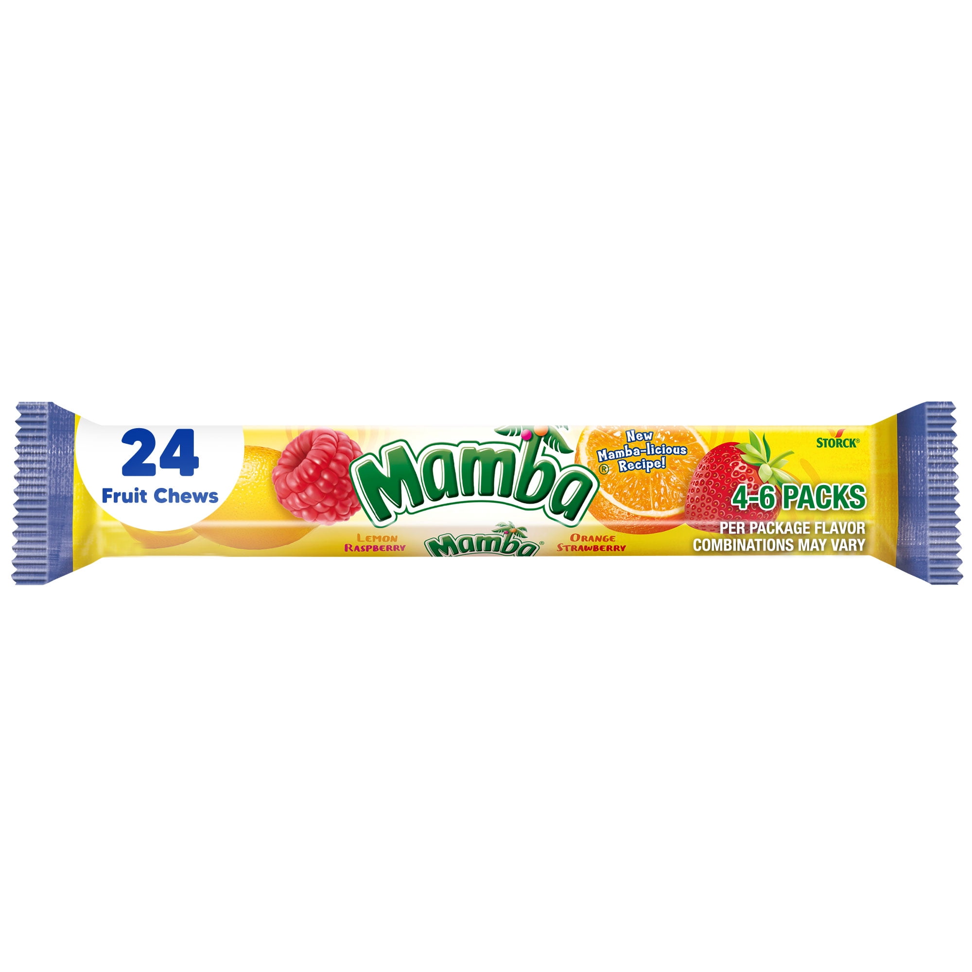 Mamba Fruit Chews Chewy Candy, 3.73 oz (24 Piece Stick Pack) - Walmart.com