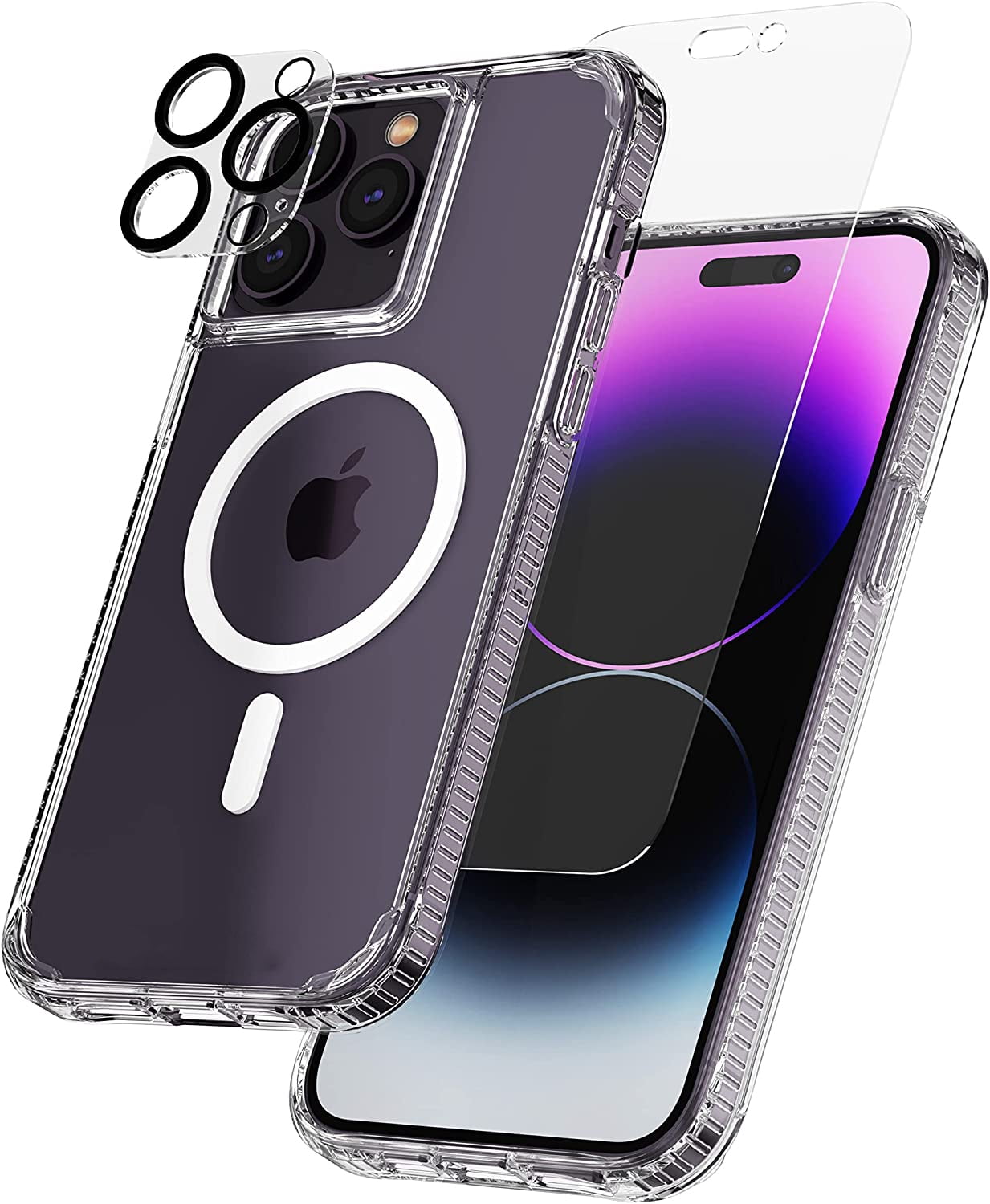 3 in 1 Protection Pack - iPhone 14 Pro Max Case (Tough Clear), Tempered ...