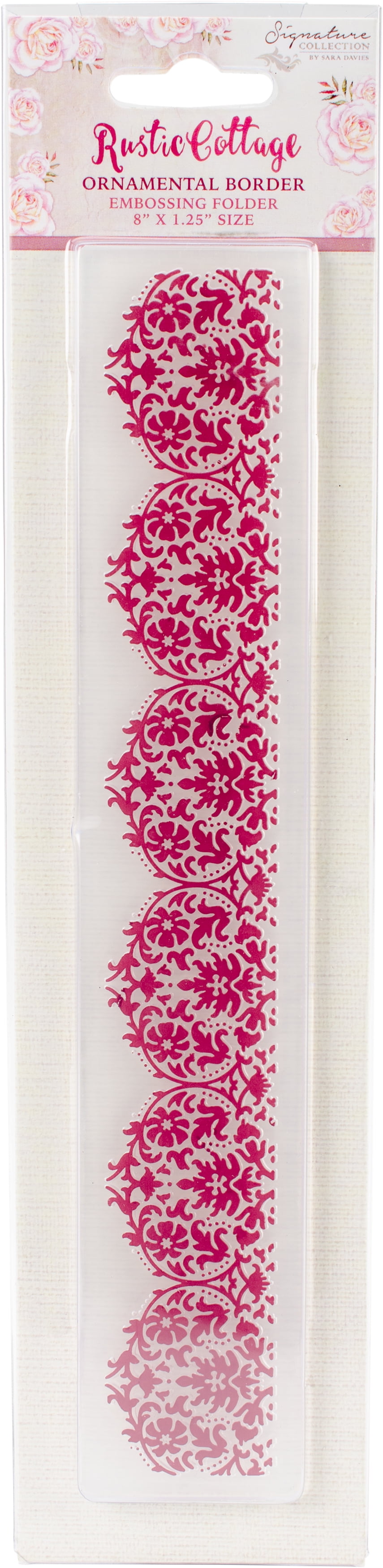 Sara Davies Signature Rustic Cottage Embossing Folder 8X1.25-Ornamental ...