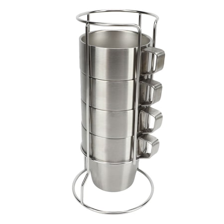 Stackable Coffee Cup, 304 Stainless Steel Wear Resistant Camping Cups ...