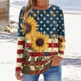 BByeadc Patriotic Shirts for Women Long Sleeve Tops Crew Neck 4Th of ...